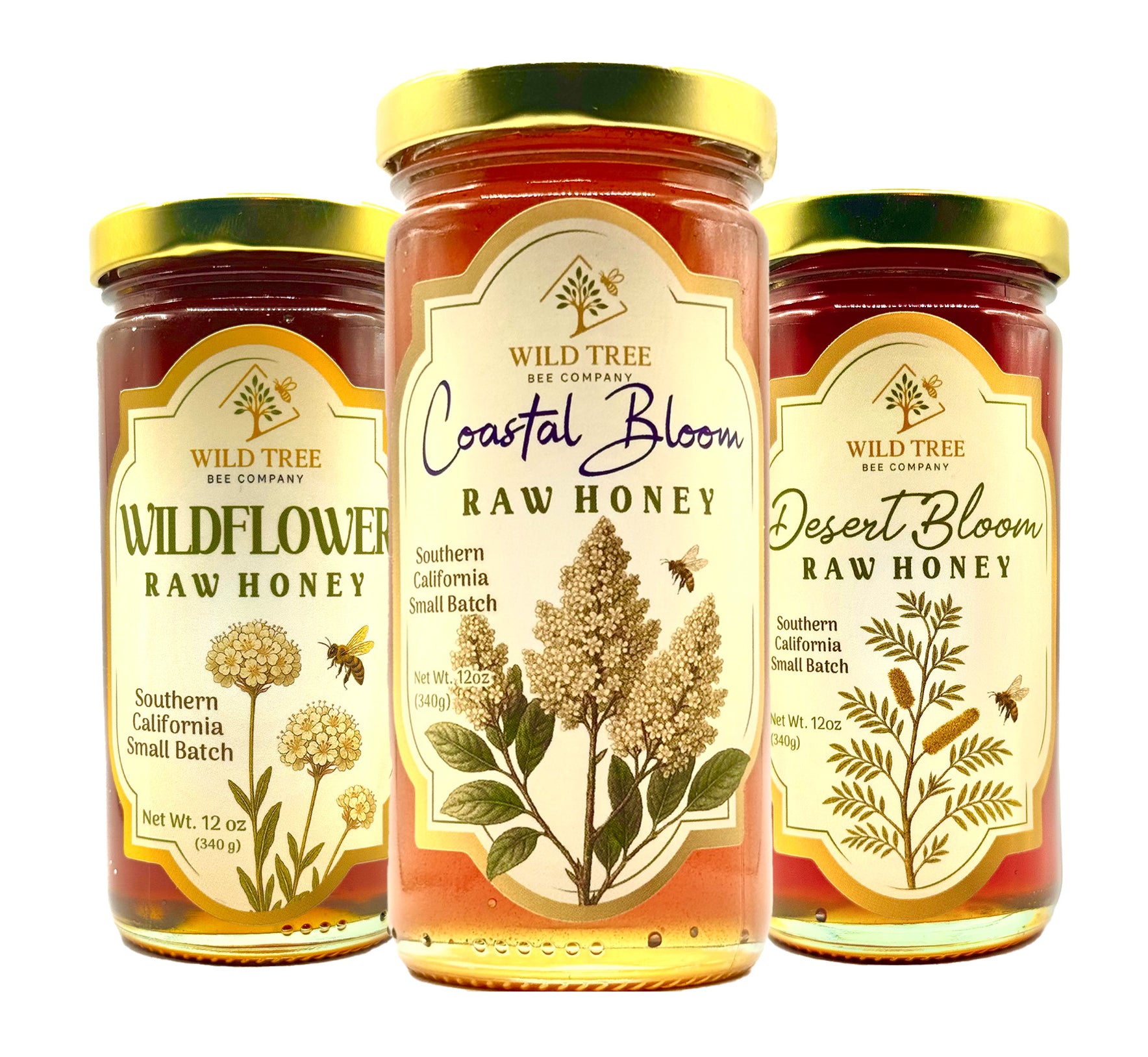California Raw Honey Tasting Trio – Small Batch Honey Set – Wild Tree ...